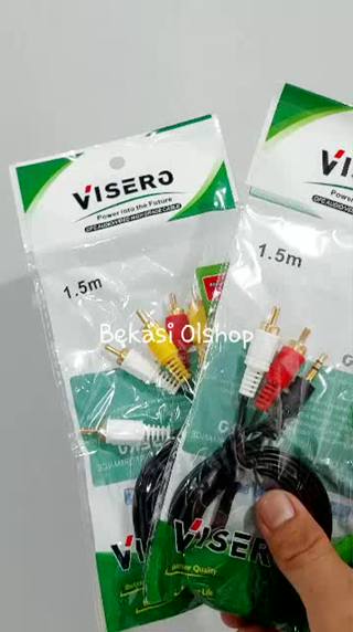 Jual KABEL RCA VISERO 2 TO 1 Atau 3 TO 3 / KABEL AUDIO AUX VISERO 1,5m ...