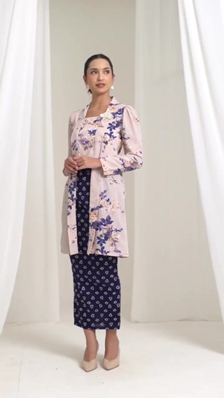 Jual Kebaya Kutubaru Tunik Bunga Navy/Baju Kondangan Vintage SizePlus ...