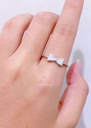Jual Cincin Pita perak 925 lapis emas putih-Silver 925 ribbon ring | Shopee Indonesia