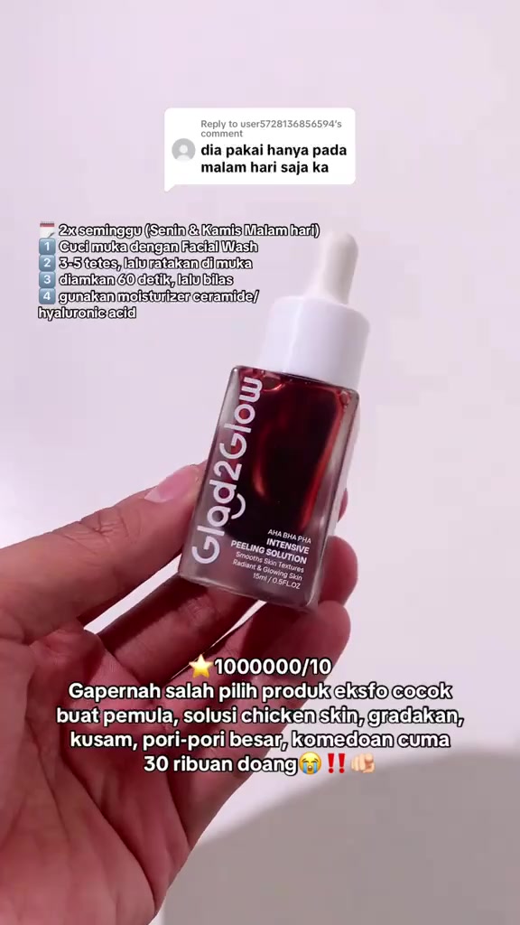 Jual pk,zz - GLAD2GLOW SERUM INTNSIVE PEELING SOLUTION AHA BHA PHA - G2G PEELING SERUM 15 ML ...