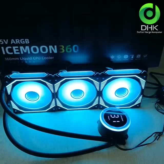 Jual COOLMOON LIQUID CPU COOLER ICE SOUL 360 ARGB SYNC DIGITAL DISPLAY ...