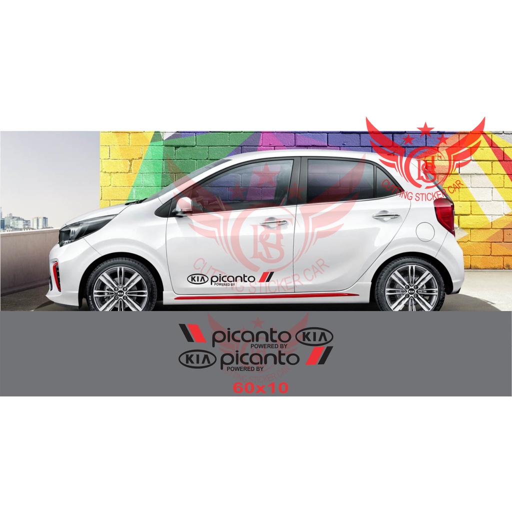 Jual sticker stiker mobil picanto powered by cutting sticker untuk bodi ...