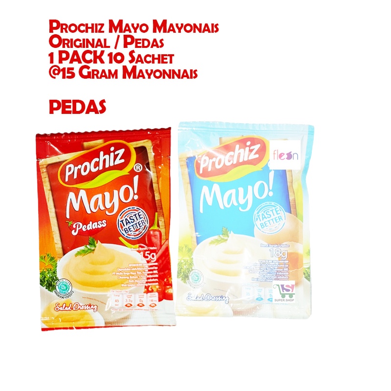 Jual Prochiz Mayo Mayonais Original / Pedas Sachet 15 Gram Mayonnaise ...