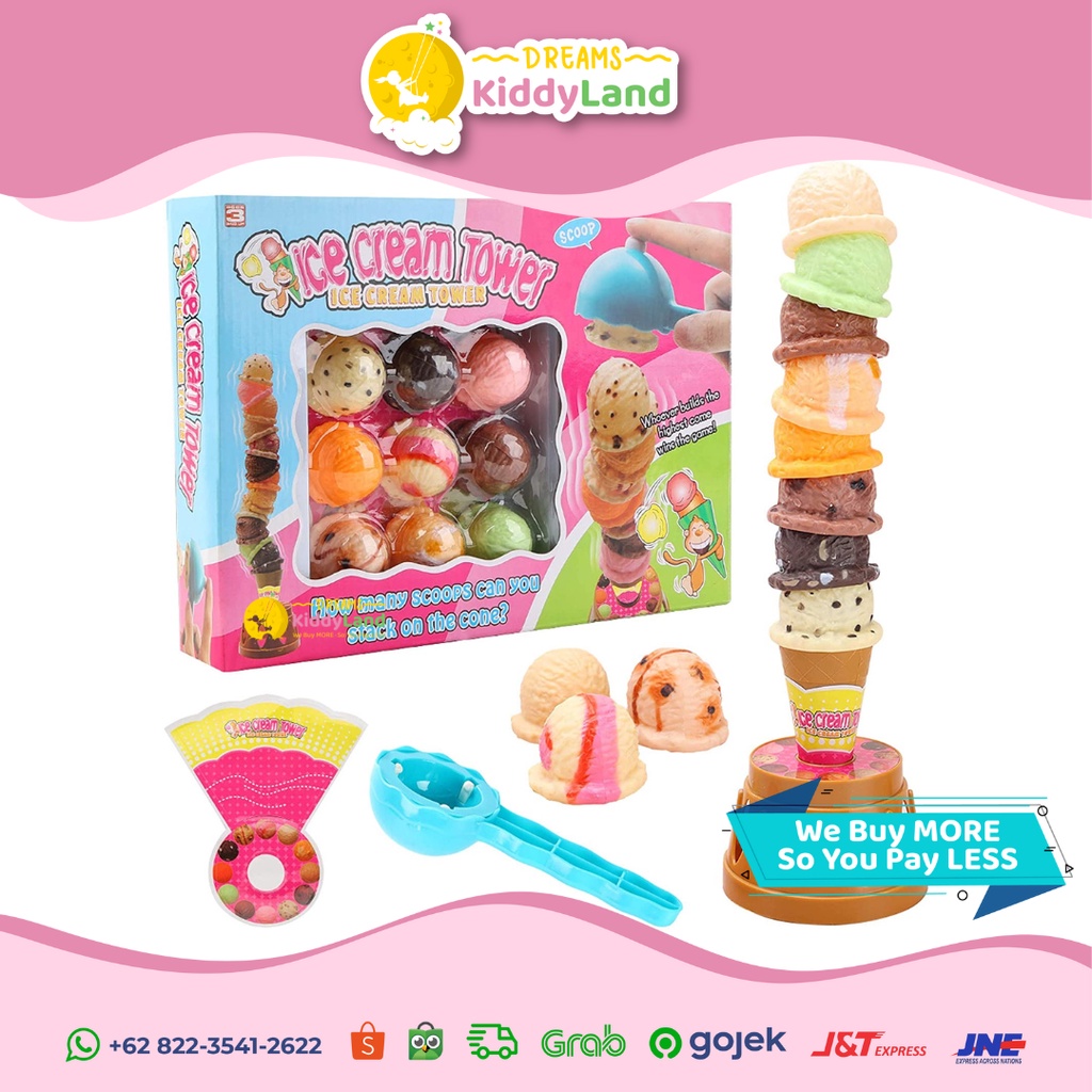 Jual MAINAN ANAK ICE CREAM TOWER / MAINAN MENYUSUN ES KRIM / MAINAN ...