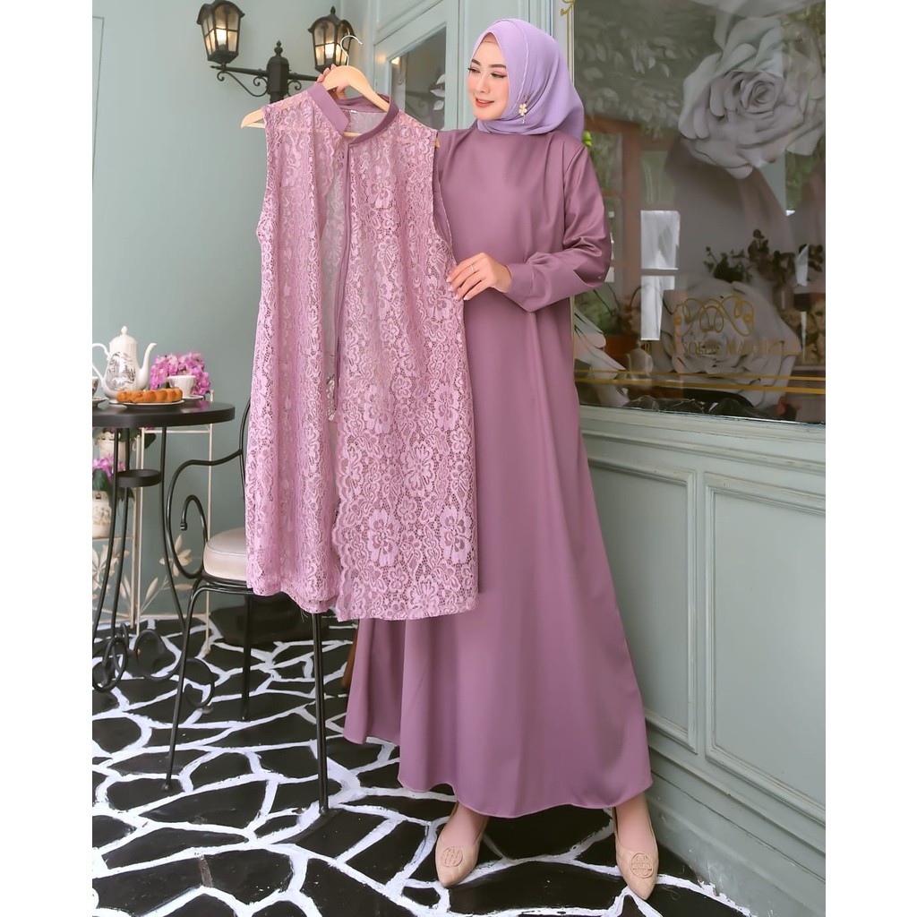 Jual Gamis Set Inner dan Outer 2 in 1 Brukat Mix Toyobo Gamis Premium ...