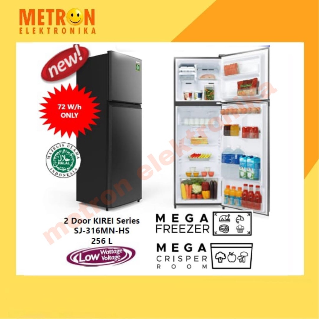 Jual SHARP SJ 316 MN HS - SILVER - LEMARI ES 2 PINTU 256 LITER | Shopee ...
