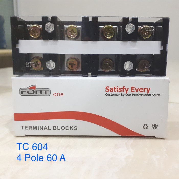 Jual Terminal Blok Kabel TC-604 / Blok Kabel 4 Pole 60A | Shopee Indonesia