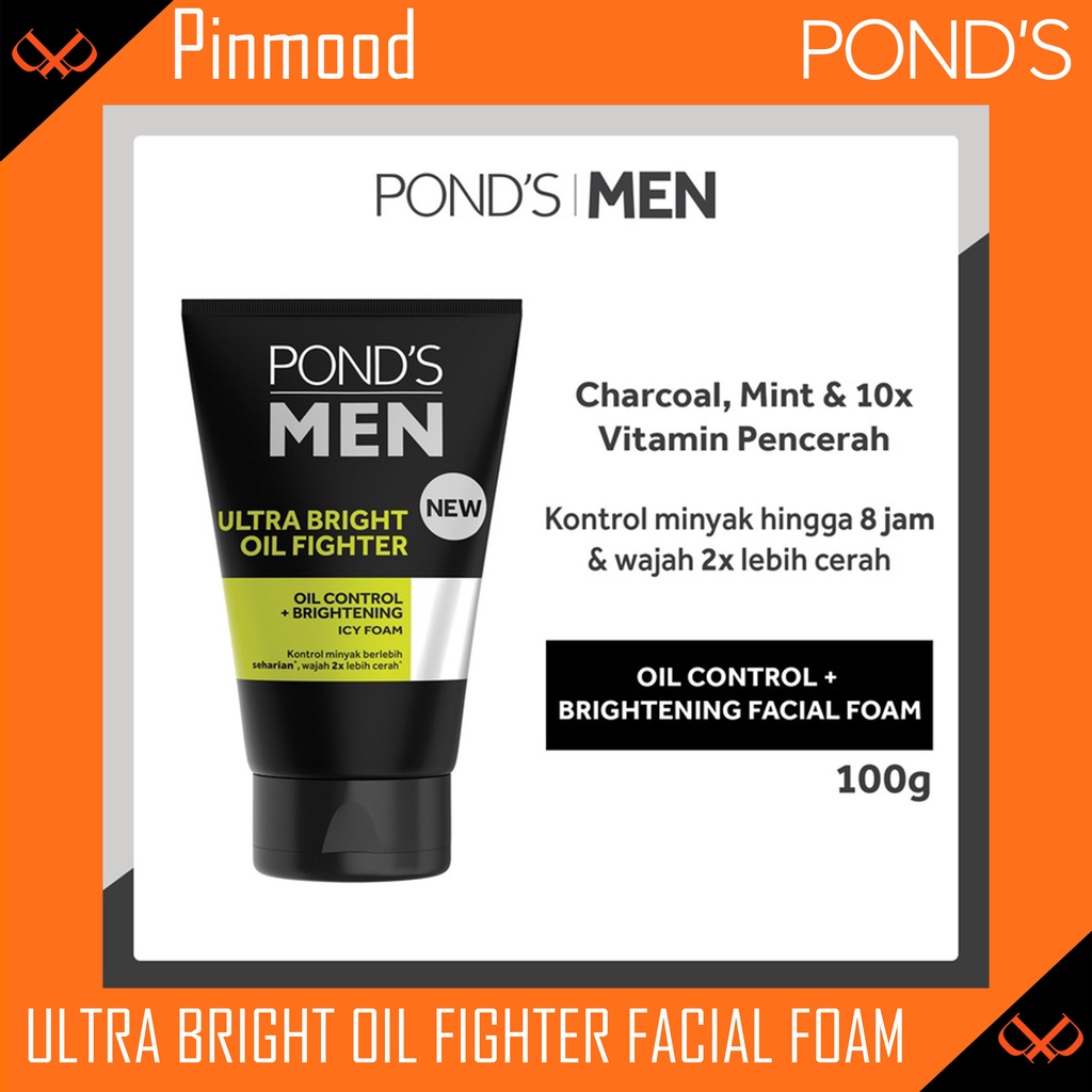 Jual PONDS MEN ULTRA BRIGHT OIL FIGHTER [ 100 G ] FACIAL FOAM SABUN ...
