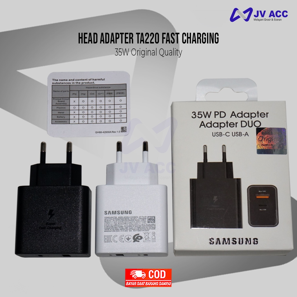 Jual HEAD ADAPTER TA220 CHARGER SAMSUNG USB C 35W SUPER FAST CHARGING ...