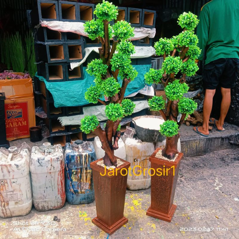 Jual BONSAI BUNGA PLASTIK+POT // BUNGA HIAS ARTIFICIAL DEKORASI SUDUT ...