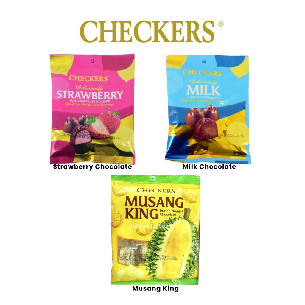 Jual Checkers Chocolate Pralines Compound Milk Strawberry Cokelat ...