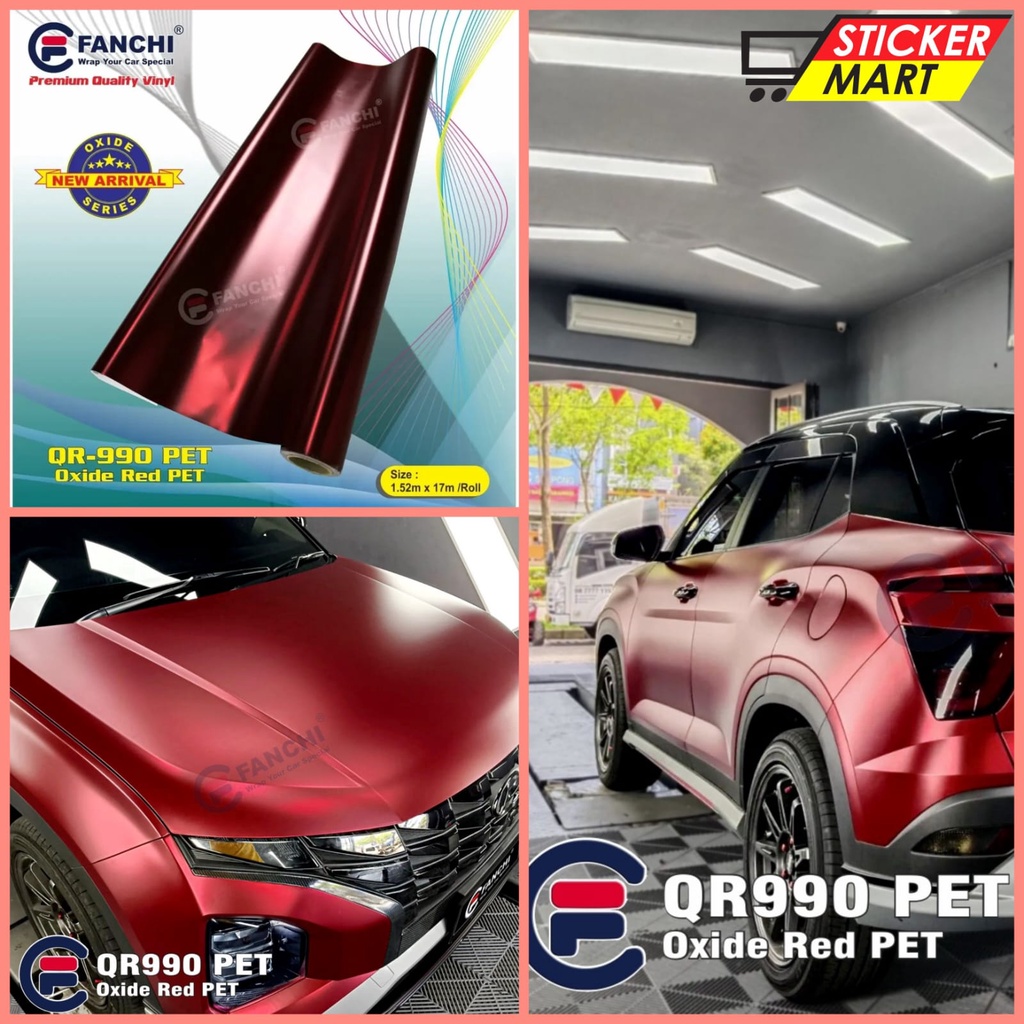 Jual Sticker Wrap Premium Fanchi QR-990 Oxide Red PET 152cm x 17m (1 ...