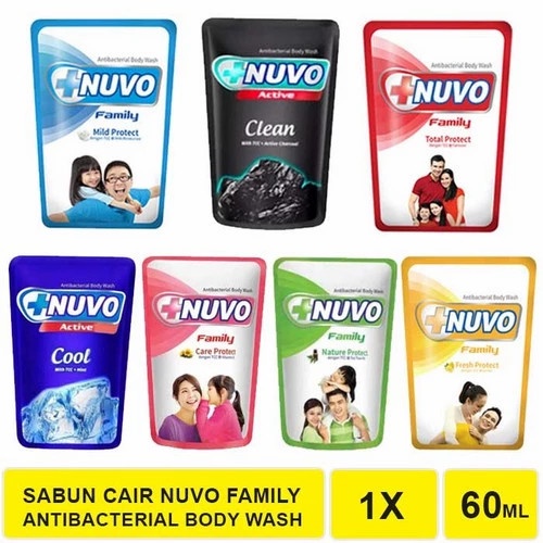Jual ok_ngeng (ORI) NUVO Family Body Wash Mini Refill 60ML RANDOM ...