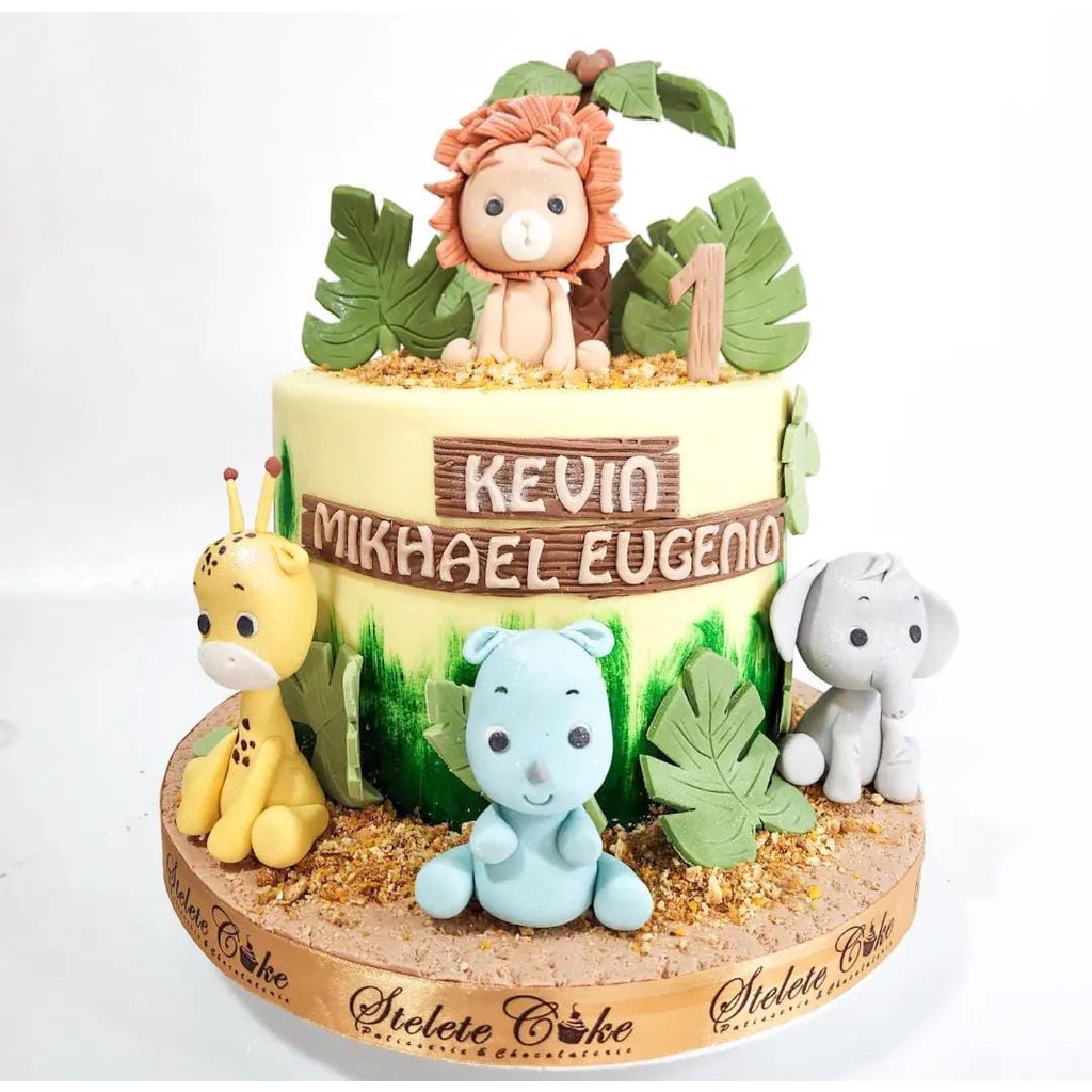 Jual an yulia cake tema zoo 20cm cake coklat | Shopee Indonesia