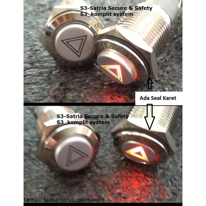 Jual Merah Tombol Push Button Switch Metal Segitiga Lamp Hazard Lampu ... Jual Merah Tombol Push Button Switch Metal Segitiga Lamp Hazard Lampu ...