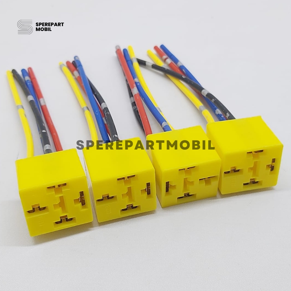 Jual 1PCS socket soket relay kaki 4 kuning plus kabel & tanpa kabel ...