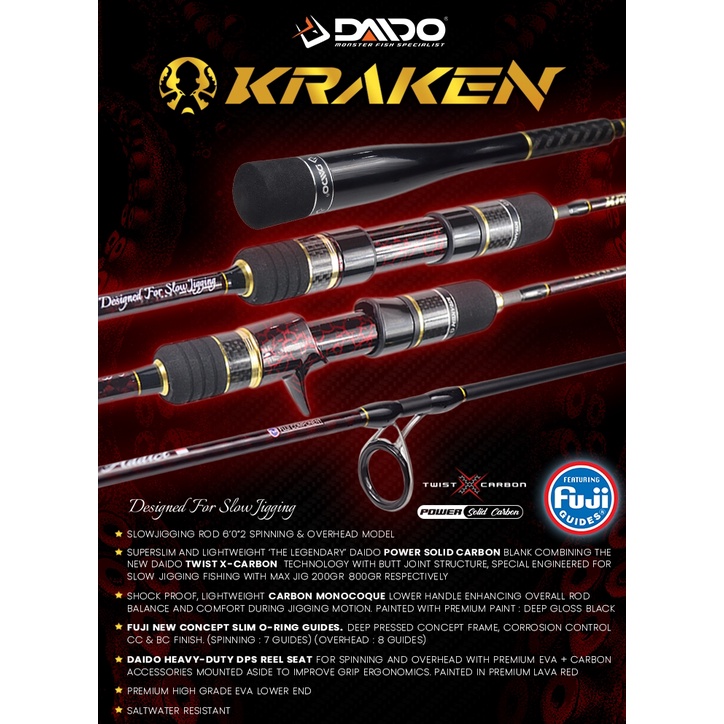 Jual Daido - Joran Kraken Carbon Solid Slow Jigging - Joran Pancing | Shopee Indonesia
