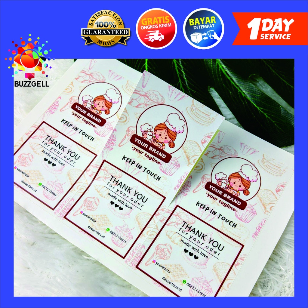 Jual Stiker Seal Dessert | Cetak Sticker Seal Segel Box Dessert Persegi ...