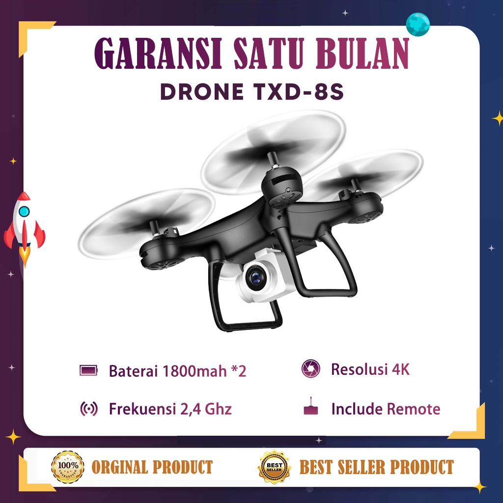 Jual 【Baterai 1800mah *2】TXD 8SL DRONE FULL HD 1080P 4K CAMERA DRONE ...