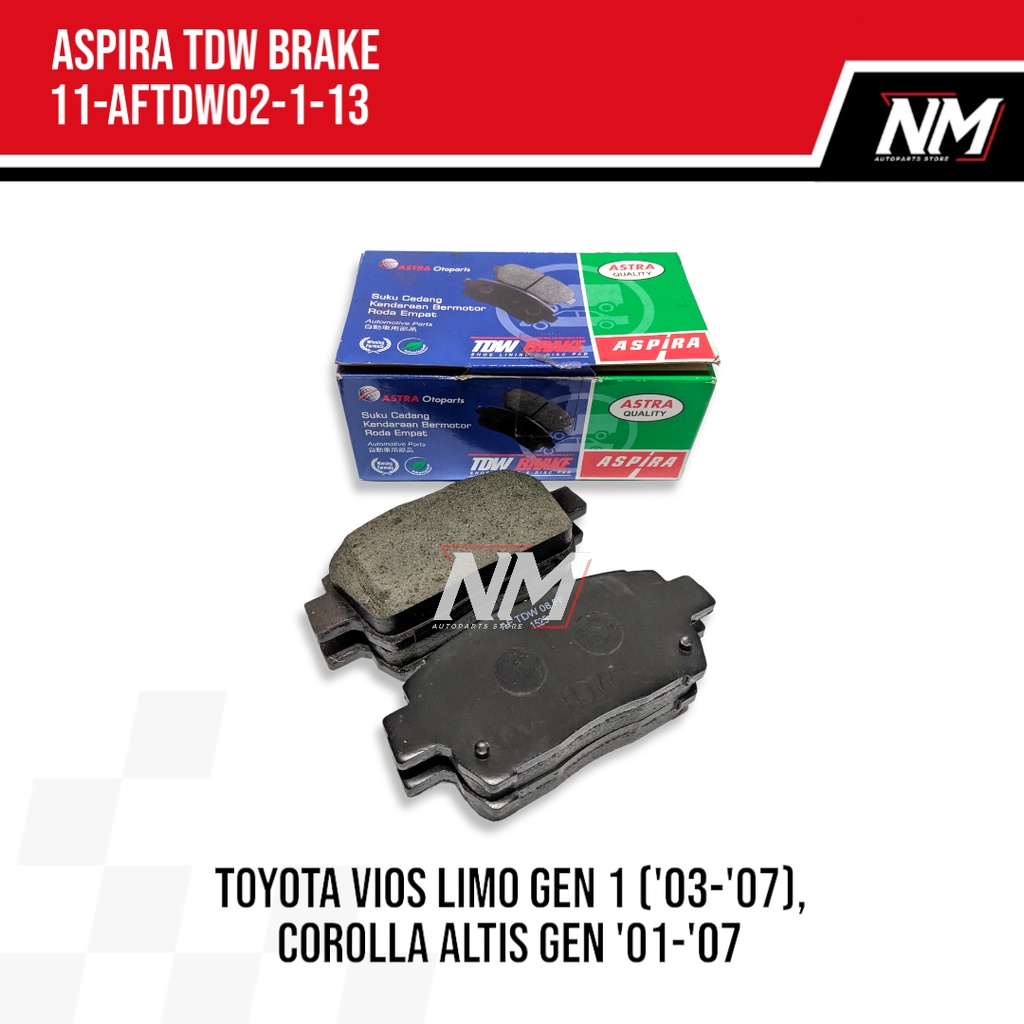 Jual Kampas Rem Depan Toyota Vios Gen 1 Corolla Altis Aspira TDW Brake ...