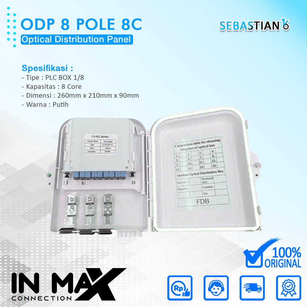 Jual [𝗛𝗶𝗴𝗵 𝗤𝘂𝗮𝗹𝗶𝘁𝘆] ODP Single Lock 8Core SC UPC ODP Tiang ODP Pole ...