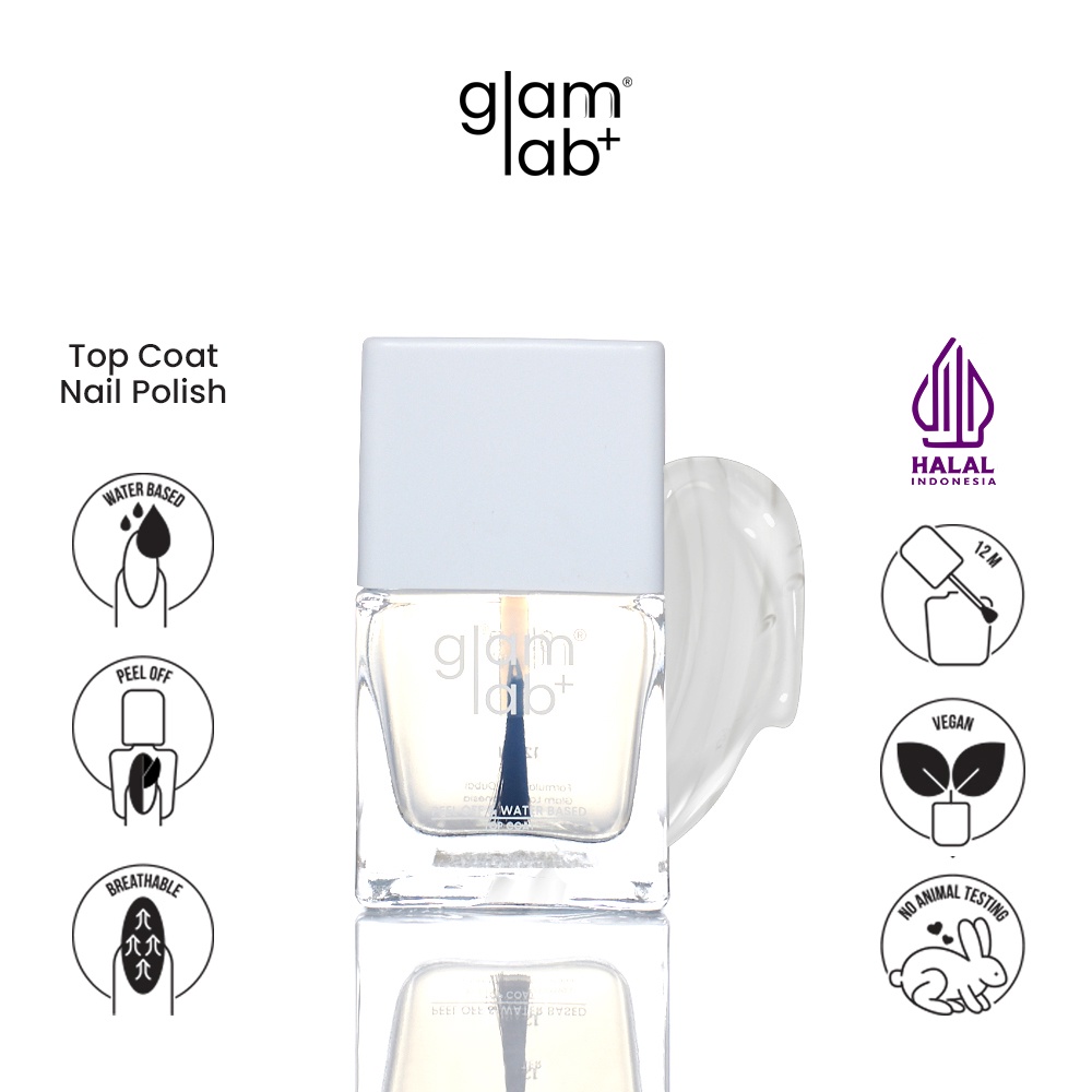 Jual Top Coat Halal Glamlab+ | Cat Kuku Bening Peel Off, Aman Wudhu ...