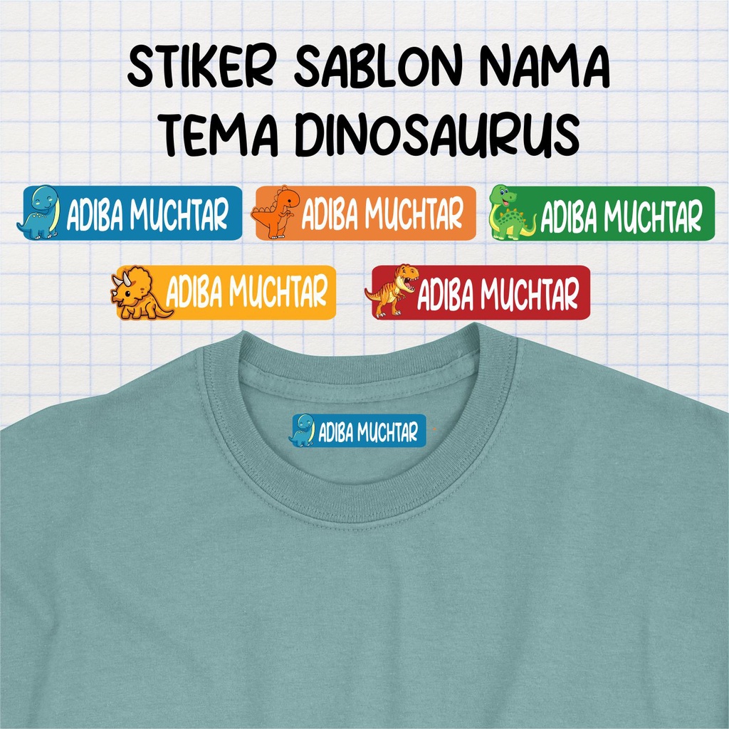 Jual Sticker Label Nama Kain Baju Kaos Sablon Setrika Sticker Iron ...
