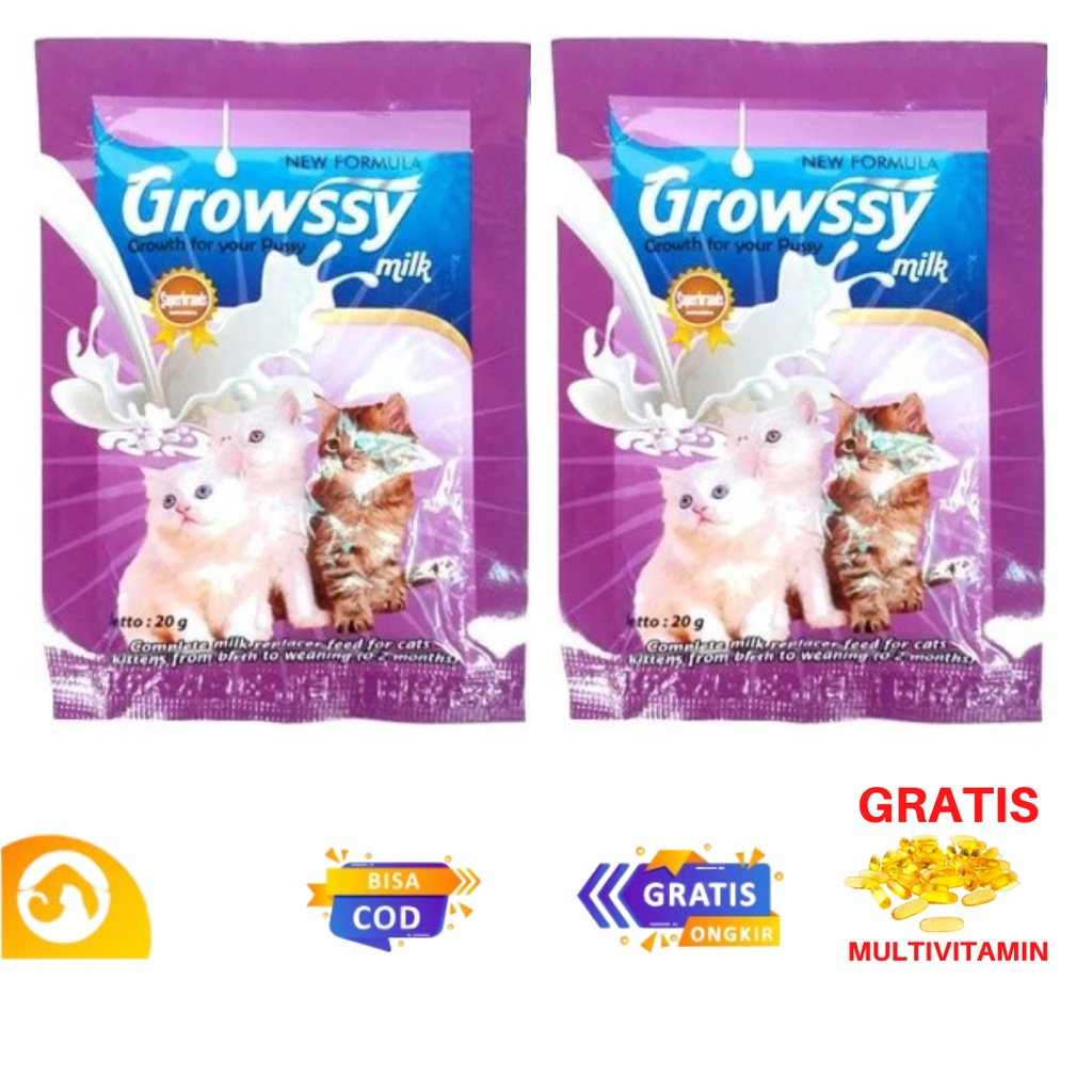 Jual Growsy Susu Anak Kucing Cats Milk Kitten 20gr free multivitamin ...
