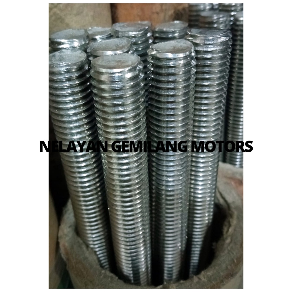 Jual Baut As Drat 1 Meter Bahan Besi Drat kasar Ukuran 3/4 Inch ...