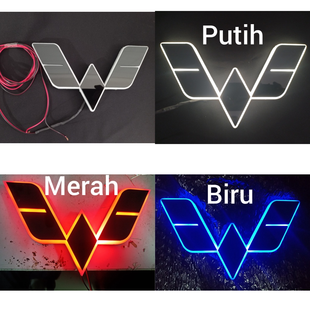 Jual EMBLEM WULING HITAM LAMPU FULL AKRILIK LASER LAMPU LED 4 DIMENSI ...
