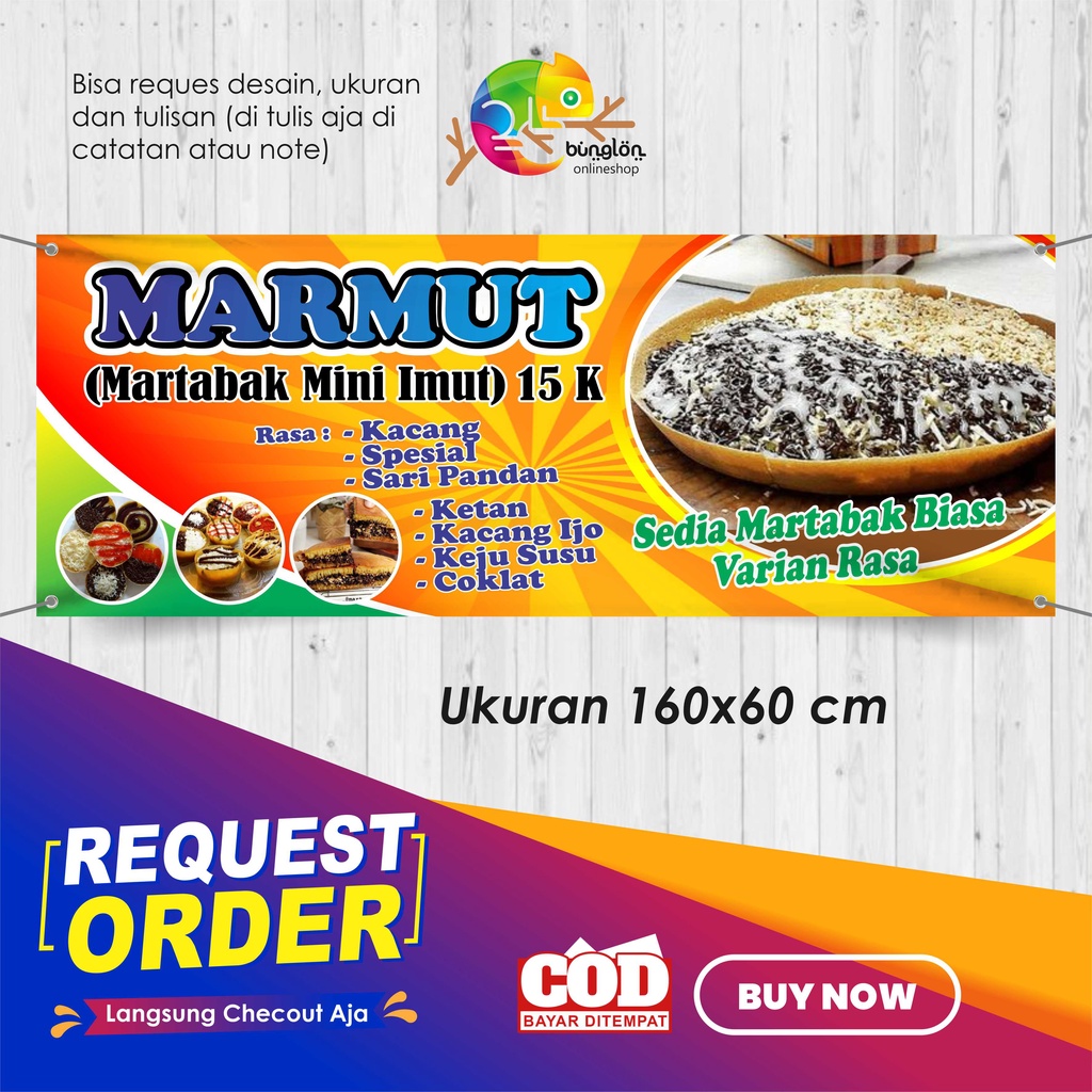 Jual Size 160x60 Cm, Spanduk Banner Martabak Mini Imut Murah | Shopee ...