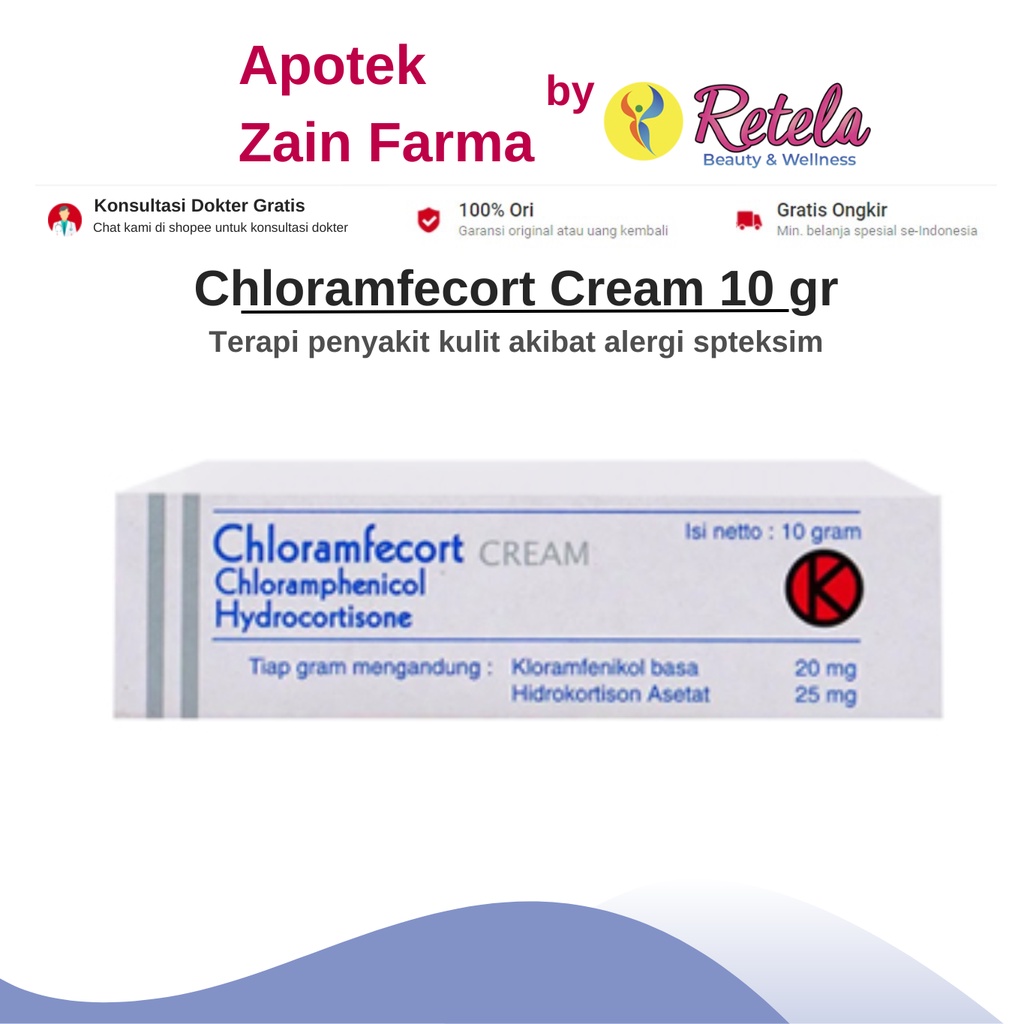 Jual CHLORAMFECORT CREAM 10 GR | Shopee Indonesia