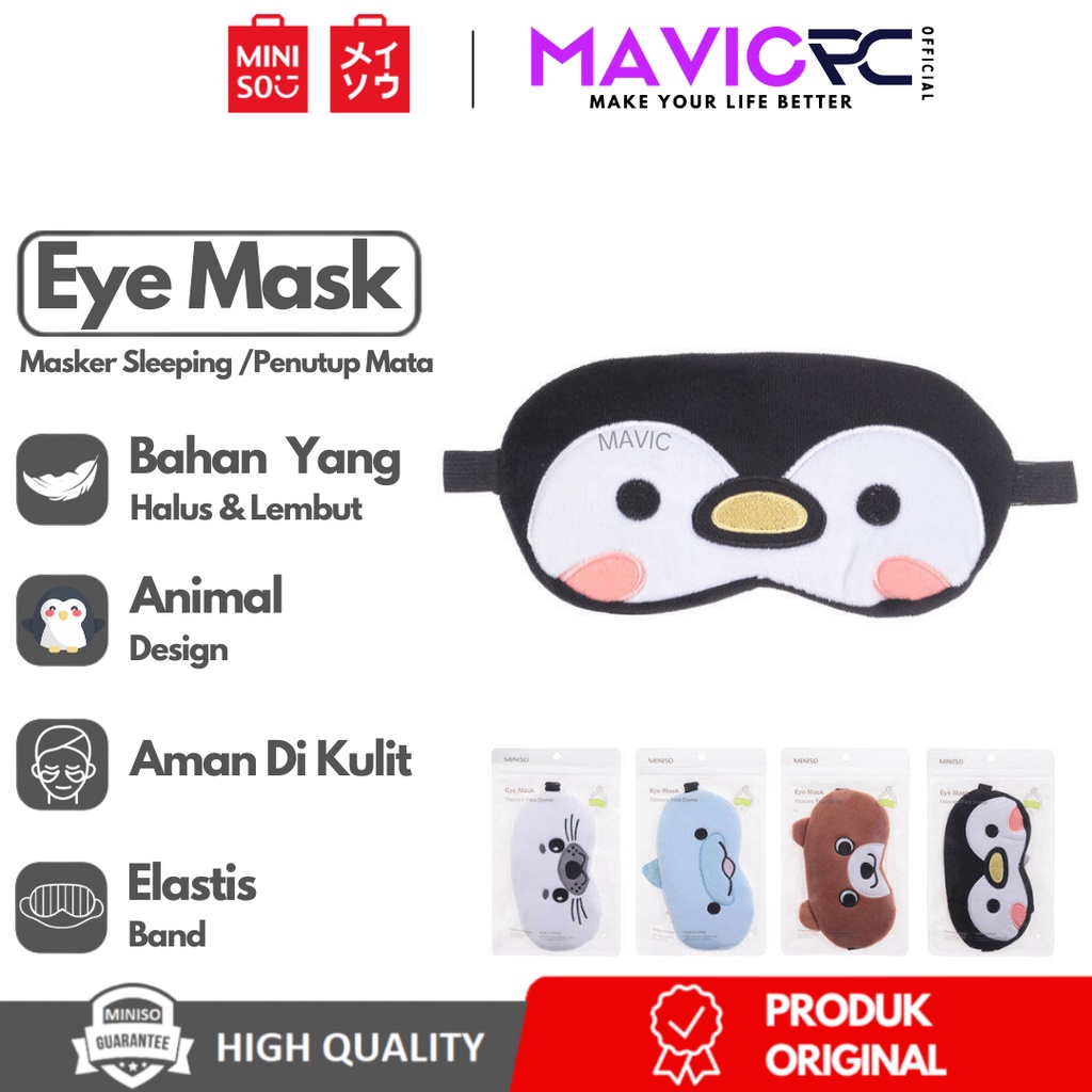 Jual MINISO Penutup Mata Eye Cover Eye Mask Tidur Masker Sleeping Cute ...