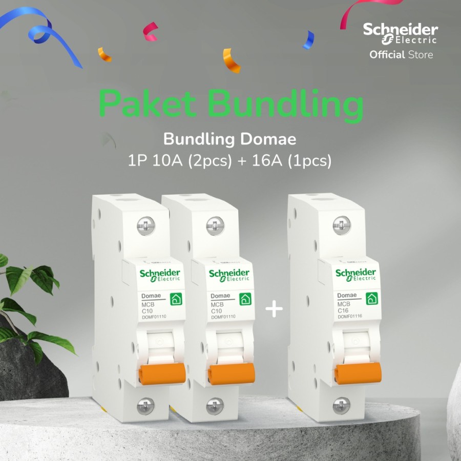 Jual Bundle Schneider Electric MCB DOMAE 10A(2pcs) + MCB DOMAE 16A(1pcs) | Shopee Indonesia