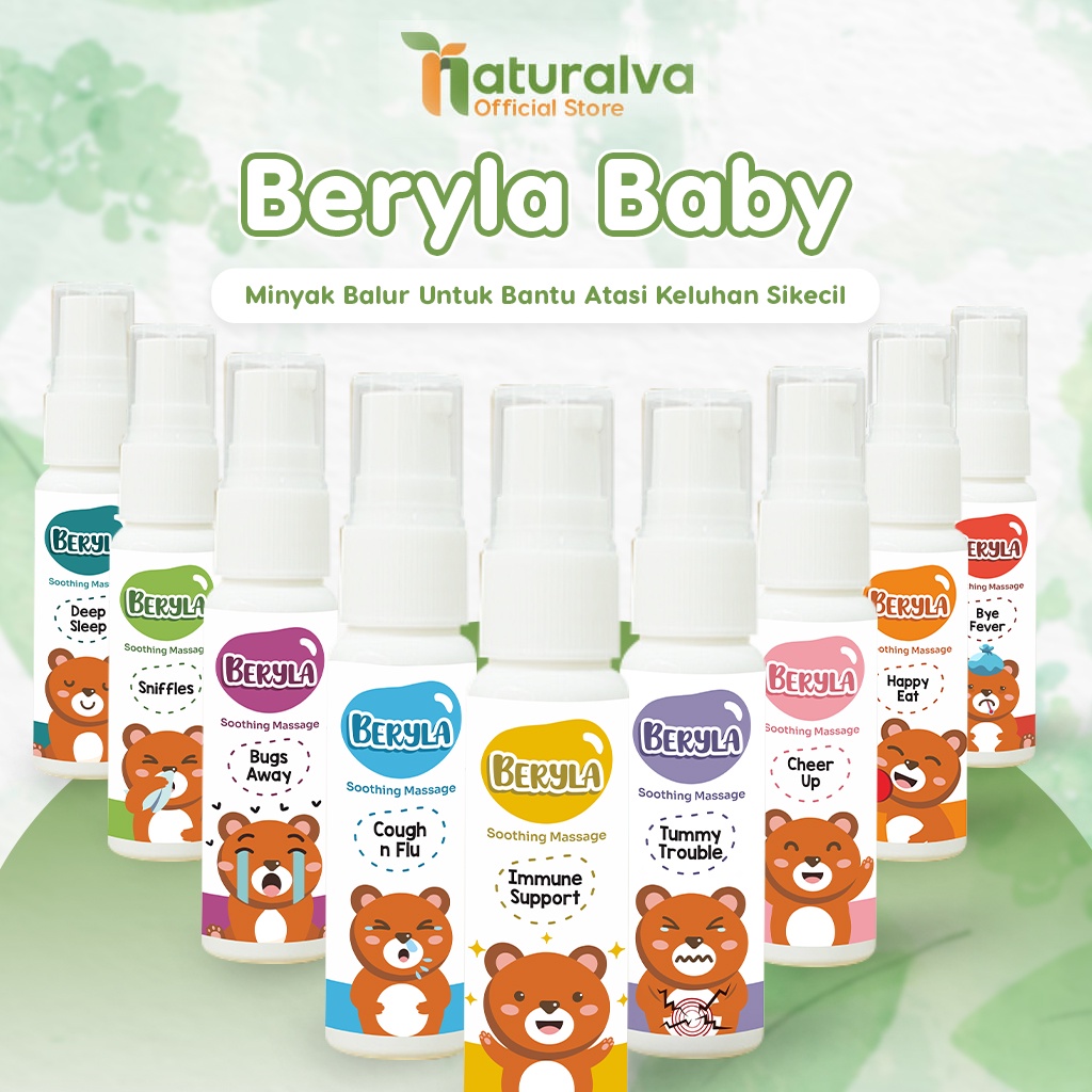 Jual BERYLA Minyak Bayi Essential Oil Baby Soothing Massage Telon ...