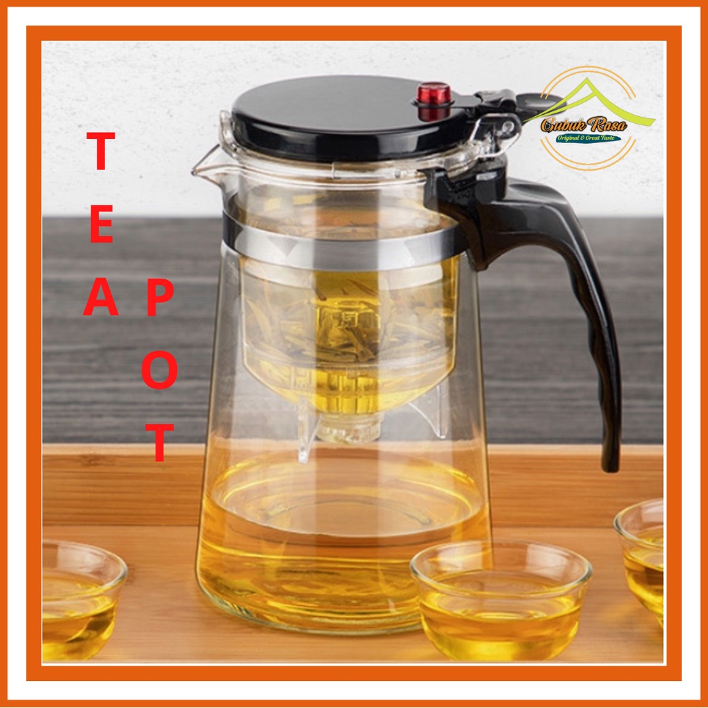 Jual Teko Teh Kaca/Kopi dengan saringan Teapot Teko Pitcher 350ml/500ml ...