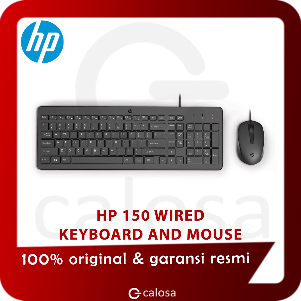 Jual HP 150 WIRED KEYBOARD AND MOUSE KABEL GARANSI RESMI 1 TAHUN ...