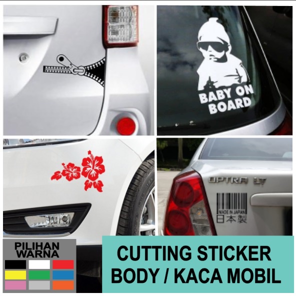 Jual Stiker Sticker Kaca Body Mobil Unik Lucu Cutting Model Ritsleting ...