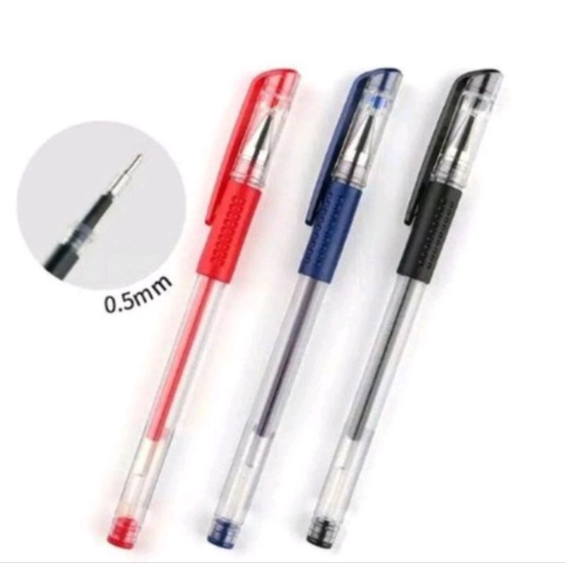 Jual Bulpen Pena Hitam Biru Merah Gel 0.55 standar Alat Tulis Sekolah ...