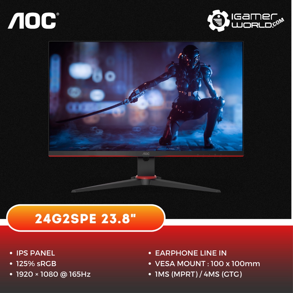 Jual AOC 24G2SPE 23.8 inch FHD 165Hz 1ms IPS Adaptive-Sync Gaming ...