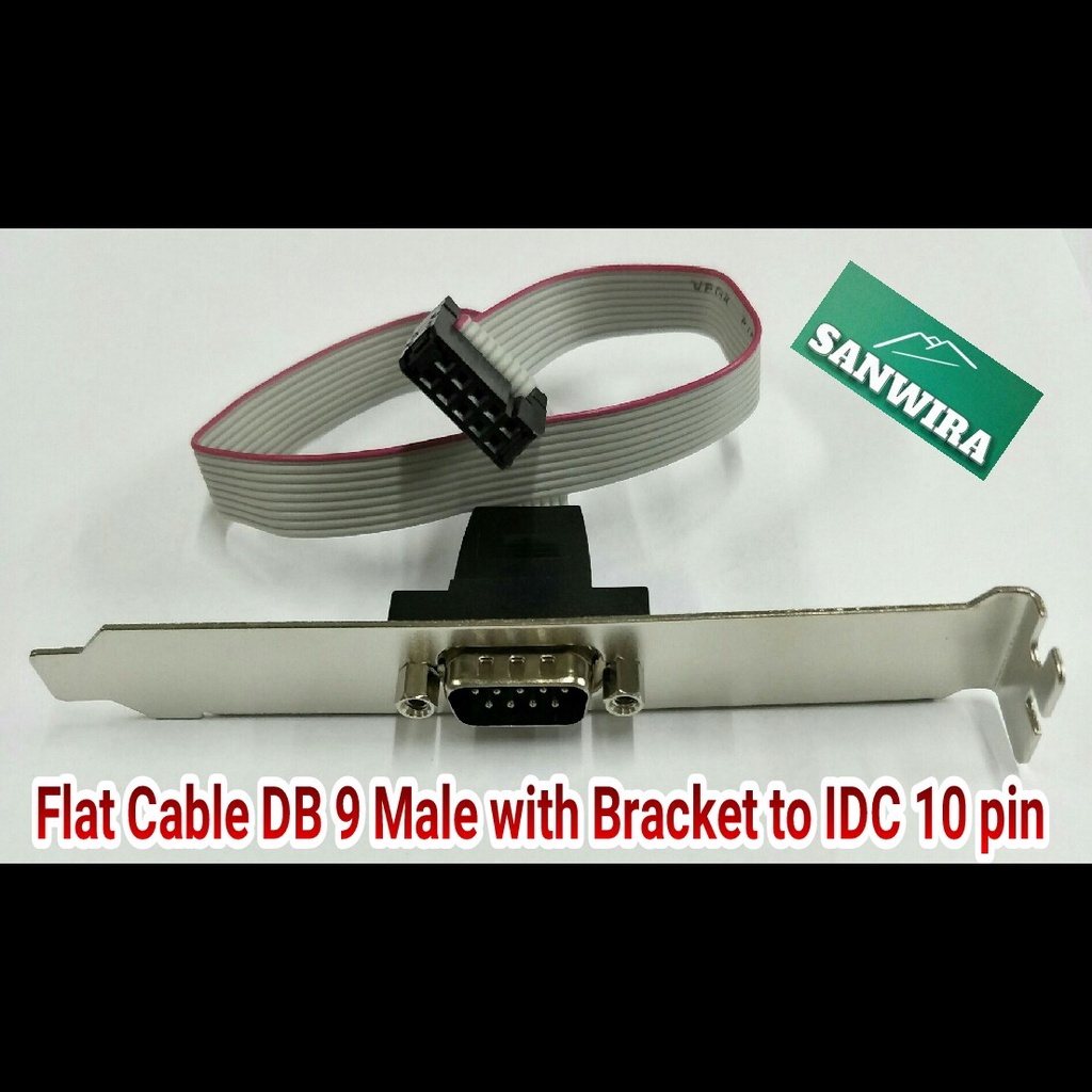 Jual Flat Cable DB 9 Male with bracket to IDC 10 pin panjang 30 cm ...