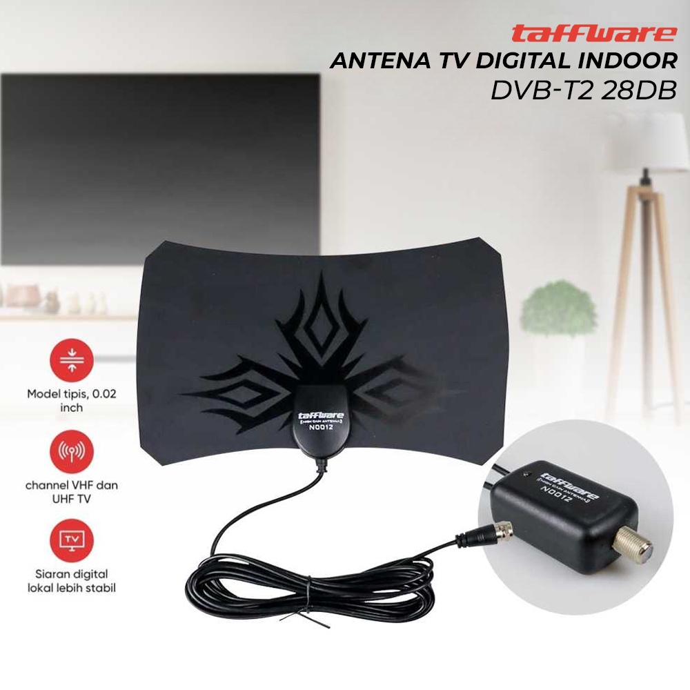 Jual Antena TV Digital Indoor dengan Booster Signal Amplifier DVB-T2 ...