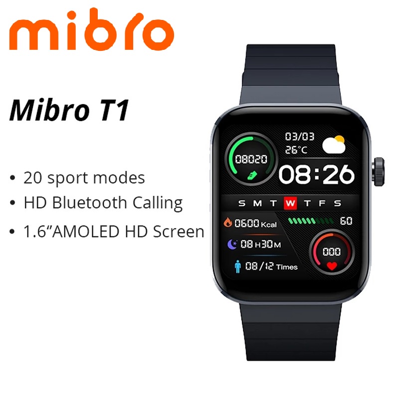 Jual MIBRO T1 Smartwatch - Sporty Bluetooth Calling AMOLED 1.6-inch ...