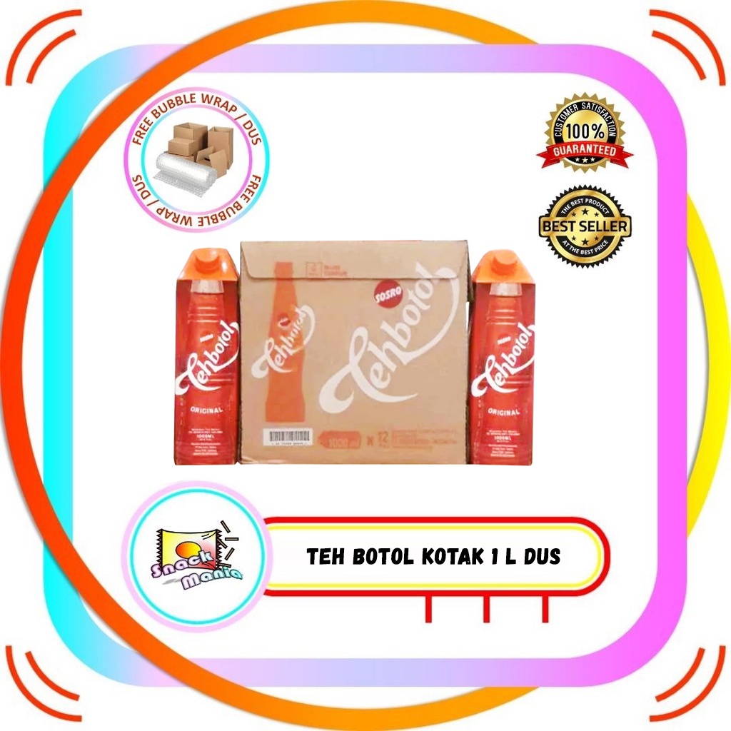 Jual Teh Botol Sosro Kotak 1 Liter Original Melati 1000 ml x 12 pcs DUS ...