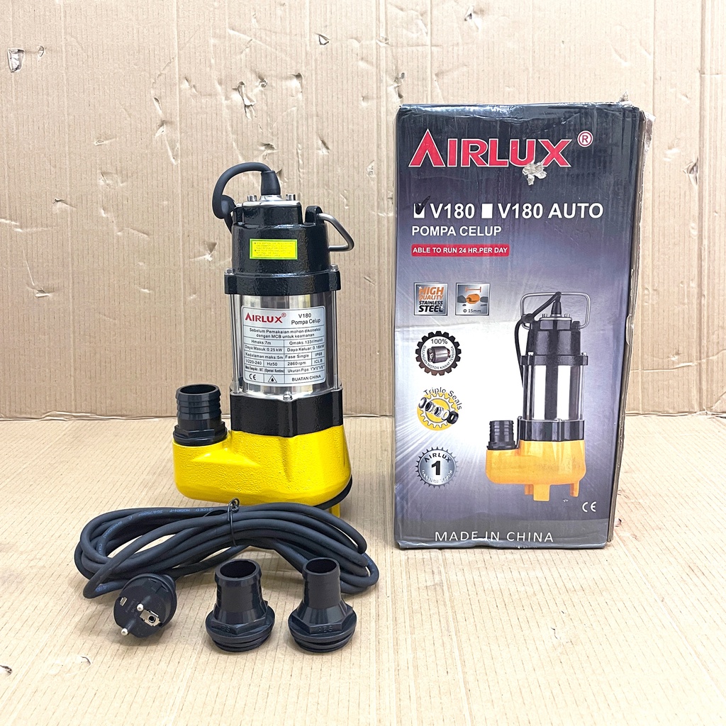Jual AIRLUX V180 / VORTEX 180 / V 180 - POMPA CELUP AIR KOTOR / AIR ...