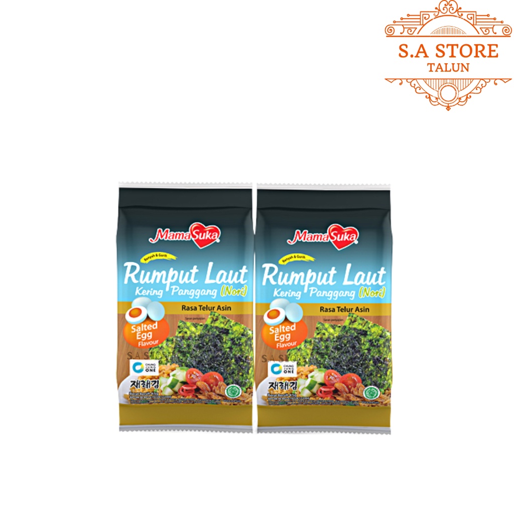 Jual Mama Suka rumput Laut Kering Panggang Rasa Salt Egg (Telur asin) 4 ...