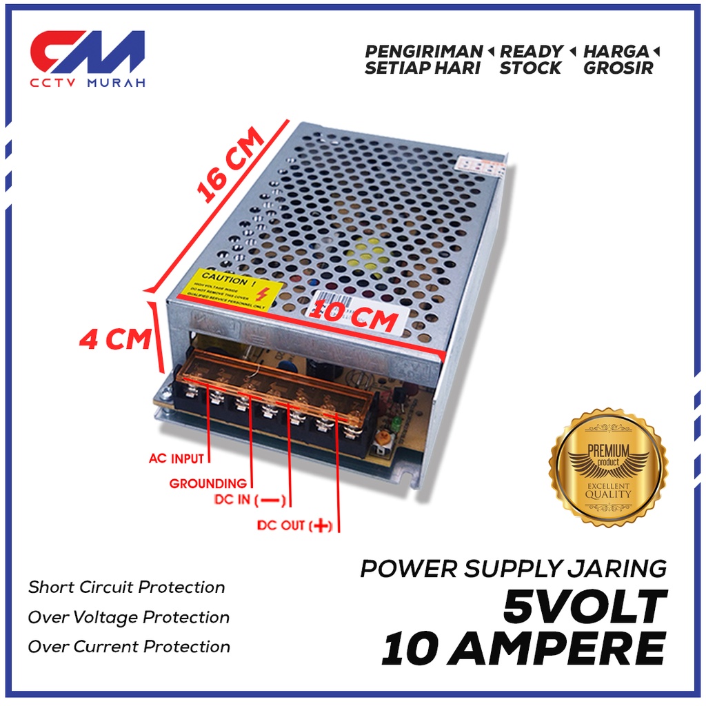 Jual POWER SUPPLY 5V/10A || Type S-50-5 ||POWER SUPPLY SWITCHING ...