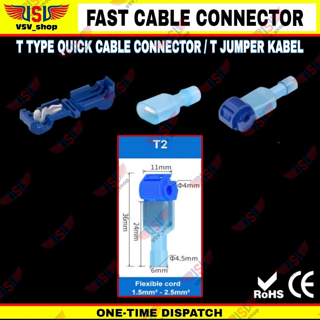 Jual Konektor kabel listrik T Jumper Scotch Lock Quick Cable Connector ...