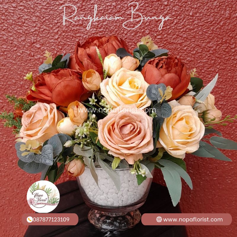 Jual rangkaian bunga meja tamu /rangkaian bunga cantik | Shopee Indonesia