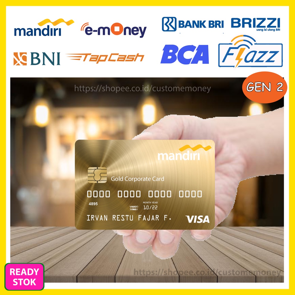 Jual KARTU EMONEY DESIGN GOLD CORPORATE CARD ETOLL E-MONEY MANDIRI ...